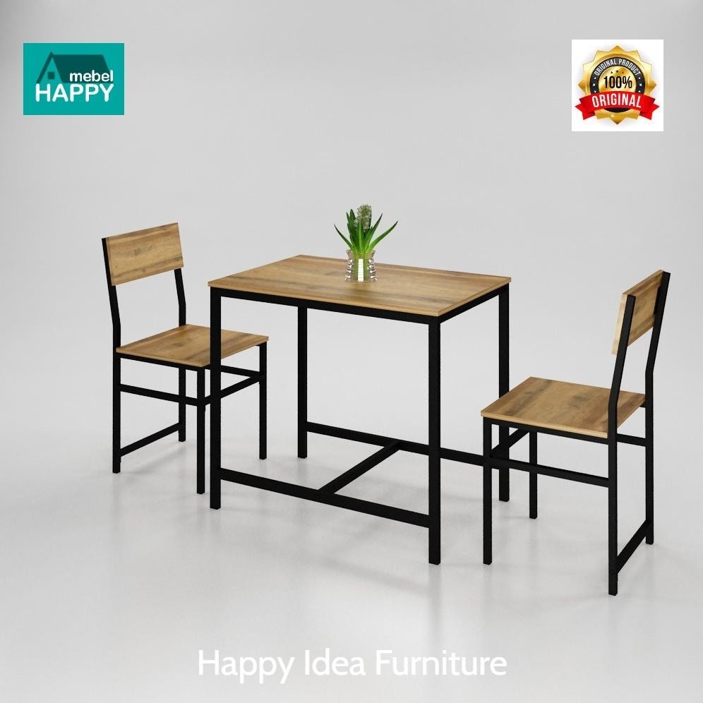 Jual ARISTA 1 Set Meja Makan MInimalis & 2 Kursi Kaki Besi Murah Meja Cafe Meja Resto Food Court ...
