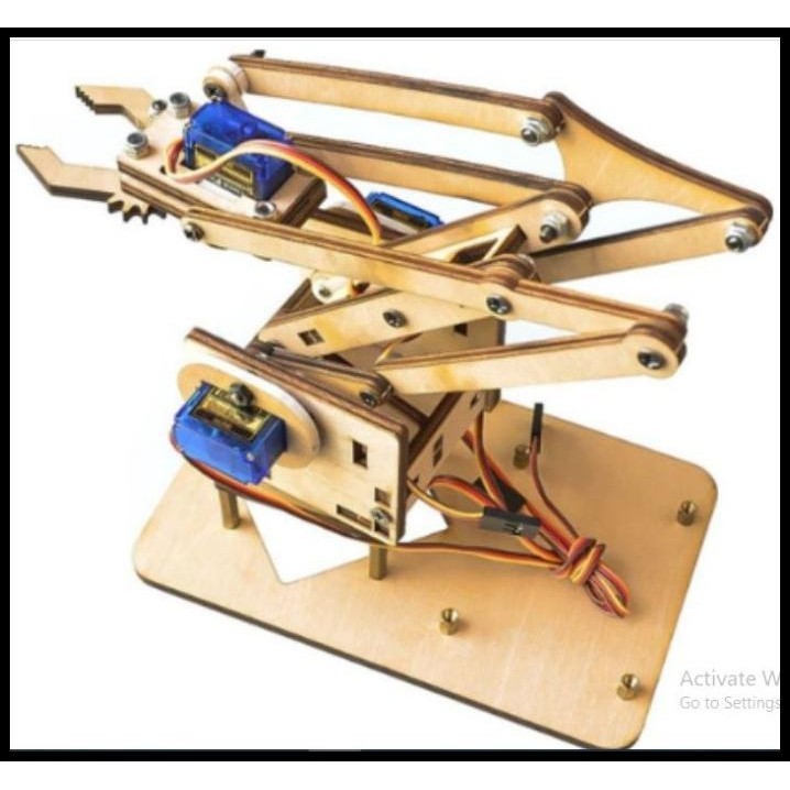 Jual TERBARU ARDUINO DIY 4DOF WOODEN WOOD ROBOTICS ROBOT ARM KIT + SG90 !!!! | Shopee Indonesia
