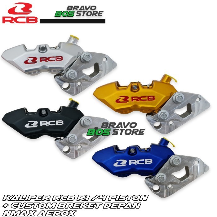 Jual Baru Kaliper Depan Rcb R1 4 Piston + Custom Breket Depan Nmax ...