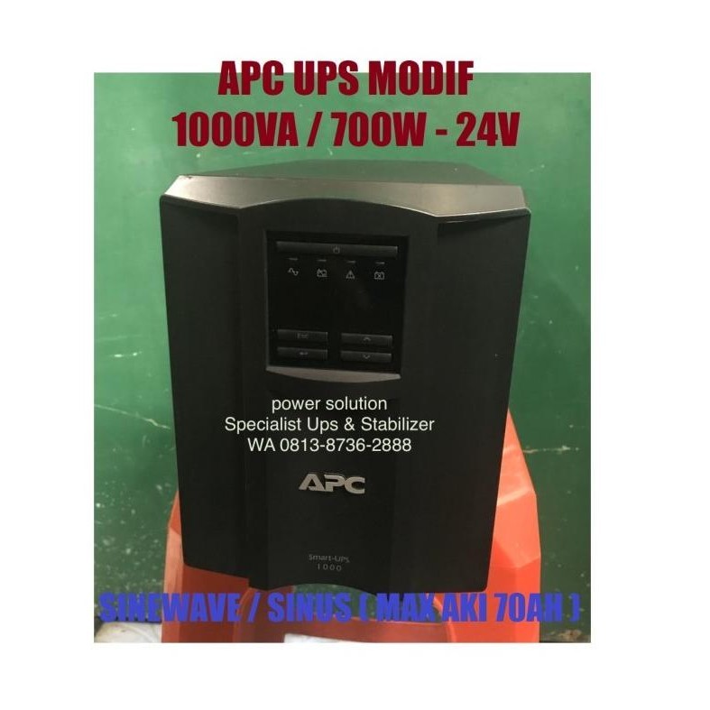 Jual APC UPS MODIF 1000VA / 700W - 24V MAX AKI 70AH SINEWAVE / SINUS ...