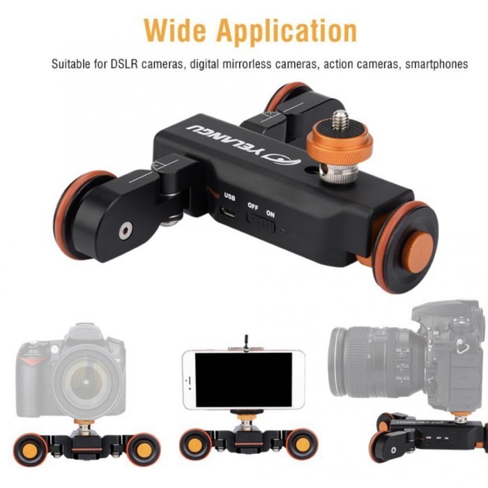Jual Yelangu L4X Mini Motorized Electric Track Dolly Slider Motor Dolly ...