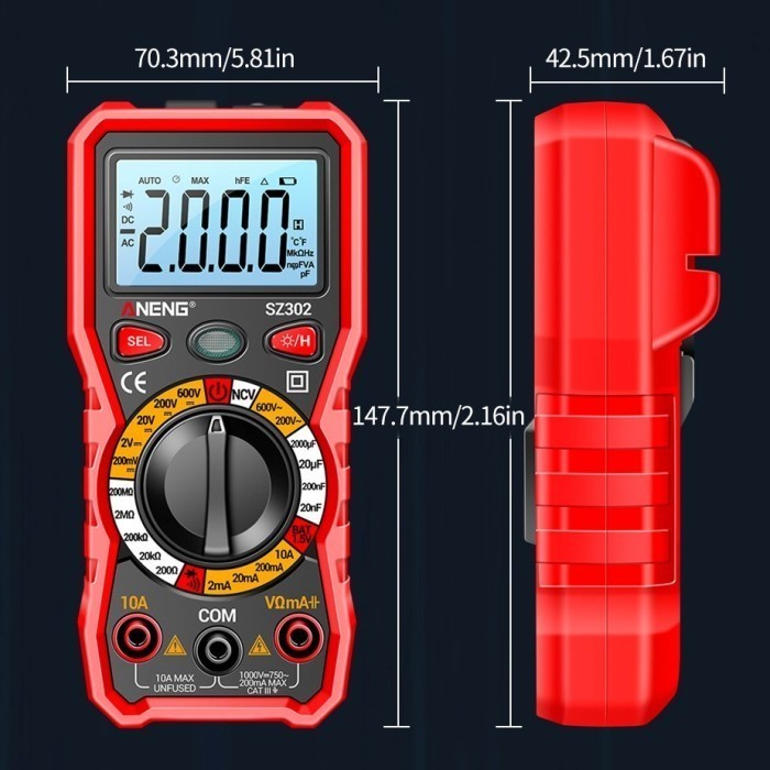 Jual Digital Multimeter Multitester Lcd Display Ncv Burn Proof Akurat ...