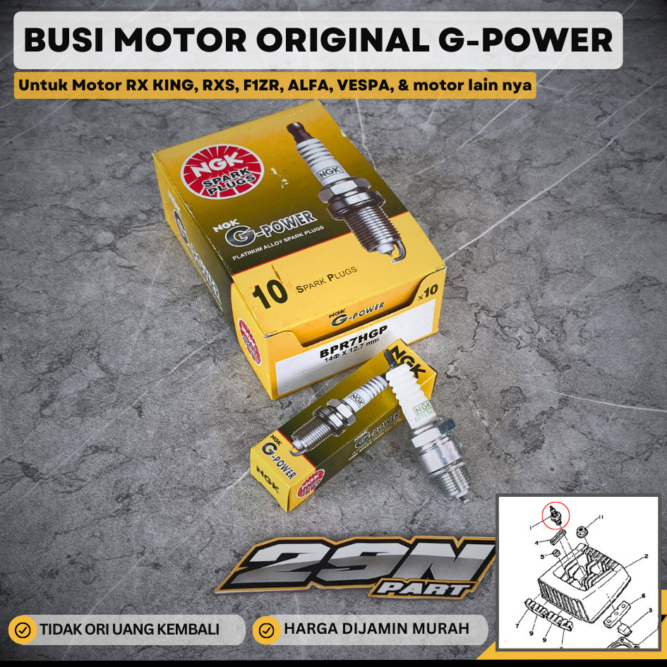 Jual Spark Plug Busi Racing RX King RXK F1ZR Vespa Tornado G-POWER ...