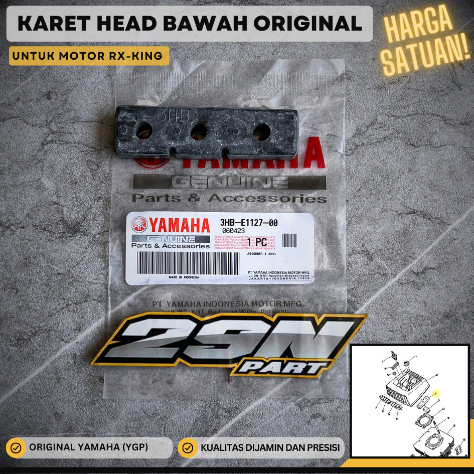 Jual KARET BLOK HEAD ABSORBER 3 RX KING RXK RXKING ORIGINAL | 3HB-E1127 ...