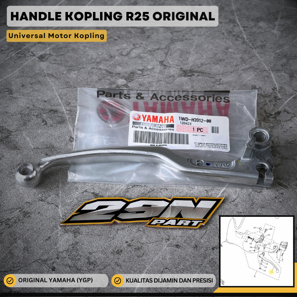 Jual HANDLE HANDEL KOPLING KIRI R25/MT25 ORIGINAL | 1WD-H3912-00 ...