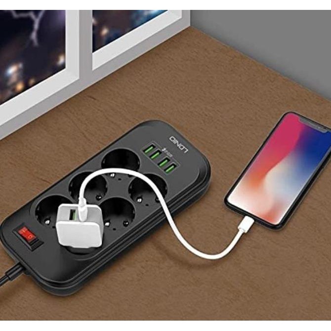Jual Original Ldnio Power Socket 6 Port Usb 4 Port Stop Kontak | Shopee ...