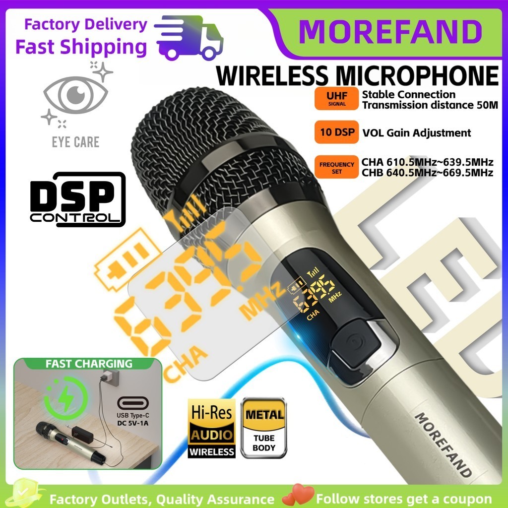 Jual Microphone Wireless Mikrofon mic Mikrofon UHF Mic Karaoke UHF ...