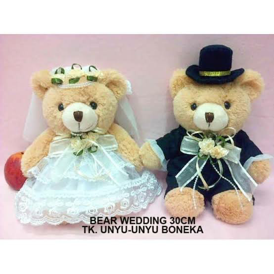 Jual Boneka Teddy Bear Wedding 30Cm Bear Couple Teddy House Souvenir ...