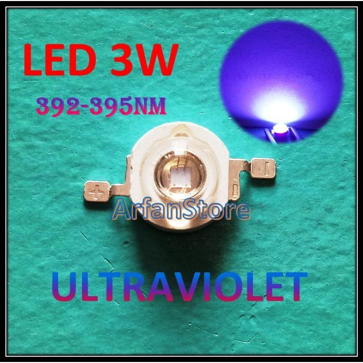 Jual TERBARU LED 3W UV HIGH POWER ULTRAVIOLET HPL LAMP PURPLE LAMPU ULTRA VIOLET !!!!! | Shopee ...