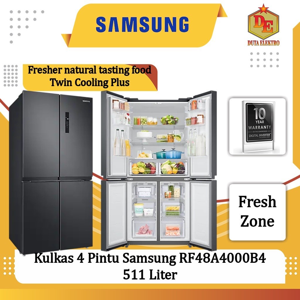 Jual Kulkas 4 Pintu Samsung RF48A4000B4 511 Liter | Shopee Indonesia