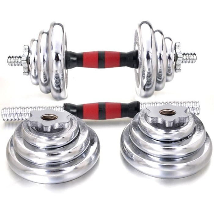 Jual Dumbel Barbel Set Max 30Kg Tiang Angkat Beban Besi 30 Kg 014-8 ...
