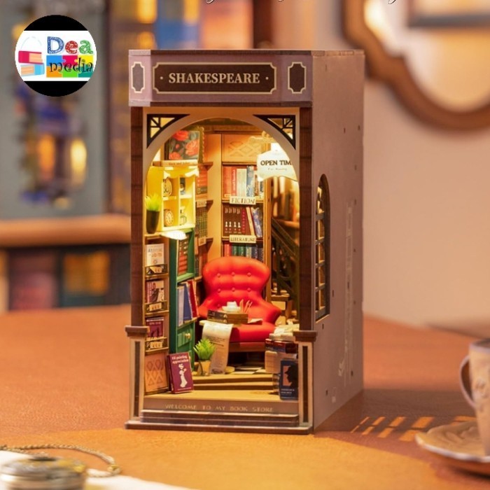 Jual Rolife Tgb07 Bookstore Shakespeare Book Nook Diy 3D Puzzle Wooden ...