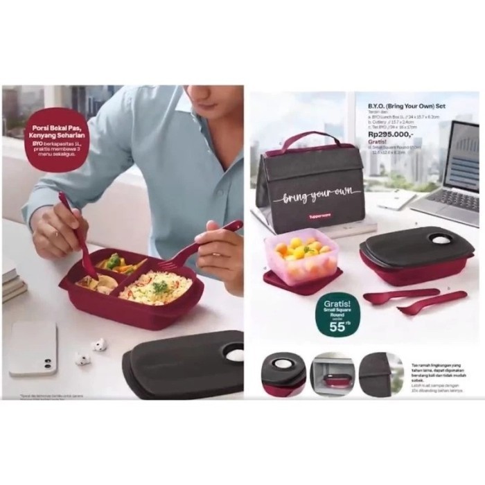 Jual Kotak bekal makan Tupperware byo lunch box set edisi terbaru 2024 ...