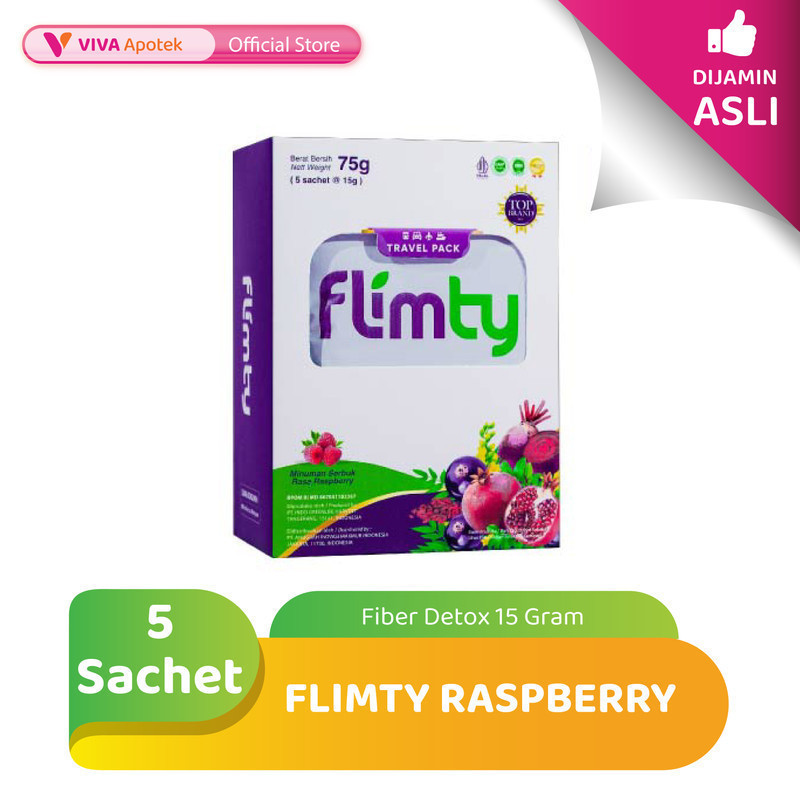 Jual Flimty Raspberry Fiber Detox 15 Gram (5 Sachet) | Shopee Indonesia