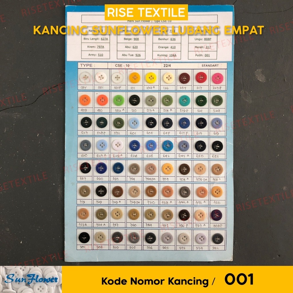 Jual Kancing Kemeja / Celana Dinas Lapangan Sunflower Tipe CSE-10 ...