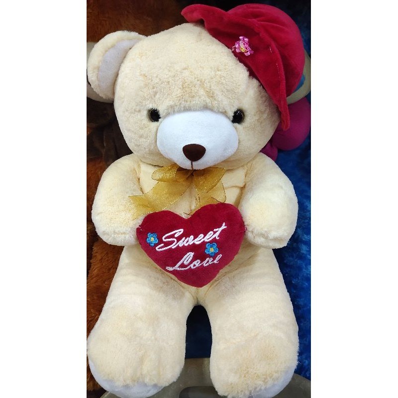 Jual Boneka Bear Love Topi 55cm | Shopee Indonesia