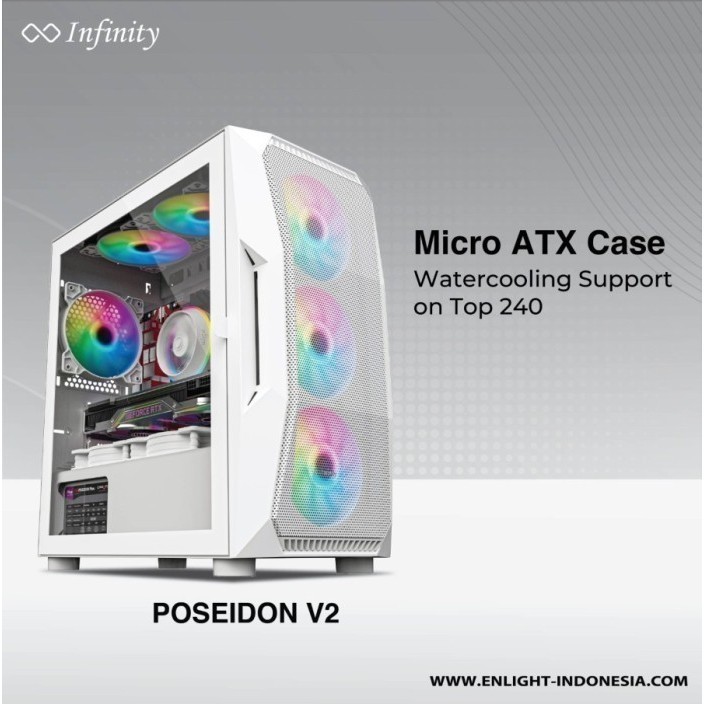 Jual Casing Infinity Poseidon V2 - Matx Gaming Case - Include 3 Fan ...