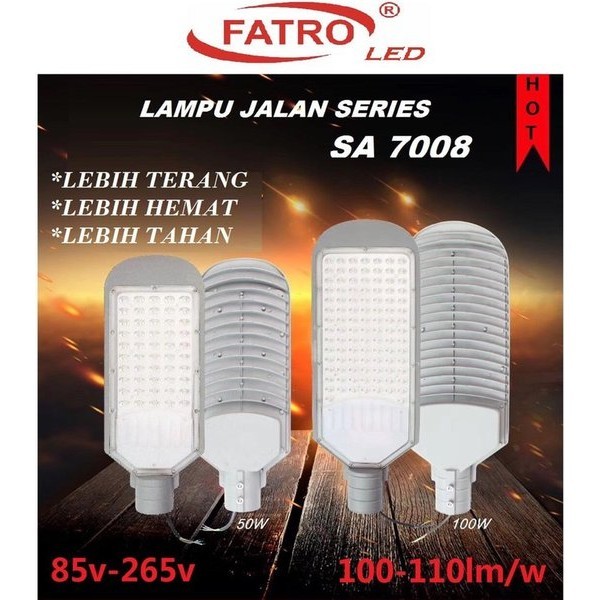 Jual Fatro Lampu Jalan Pju Led Sa 7008 50 Watt Full Watt Sni | Shopee ...
