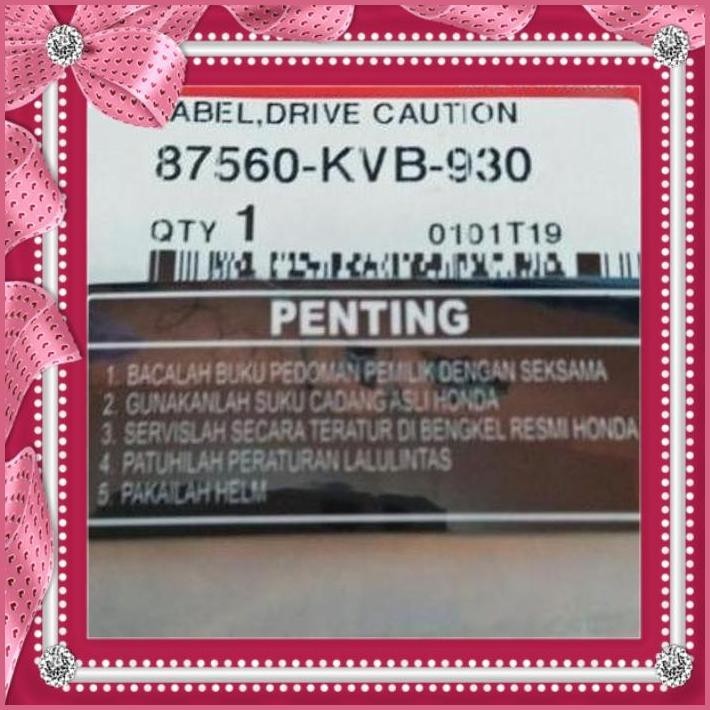 Jual [AYM] STICKER STIKER LOGO LABEL INFORMASI PENTING DRIVE CAUTION ...