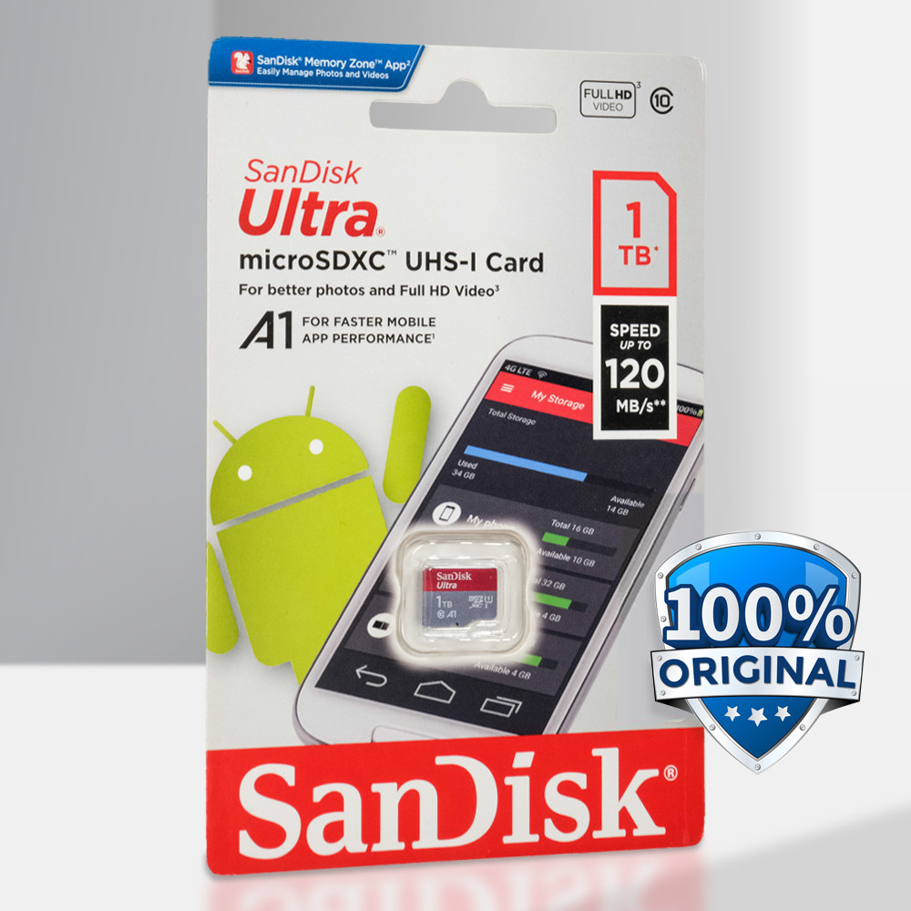 Jual SanDisk Ultra microSDXC UHS-I Class 10 A1 120MB/s - SDSQUA4-GN6MN | Shopee Indonesia