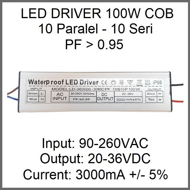 Jual Led Driver 100W 3000mA DC20-36V PF 0.95 WP | Shopee Indonesia