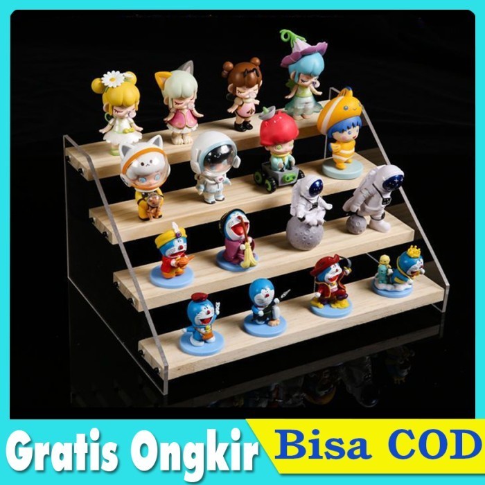 Jual Open DS] Display Action Figure Rak Akrilik Kayu Tampat Kosmetik 2 ...