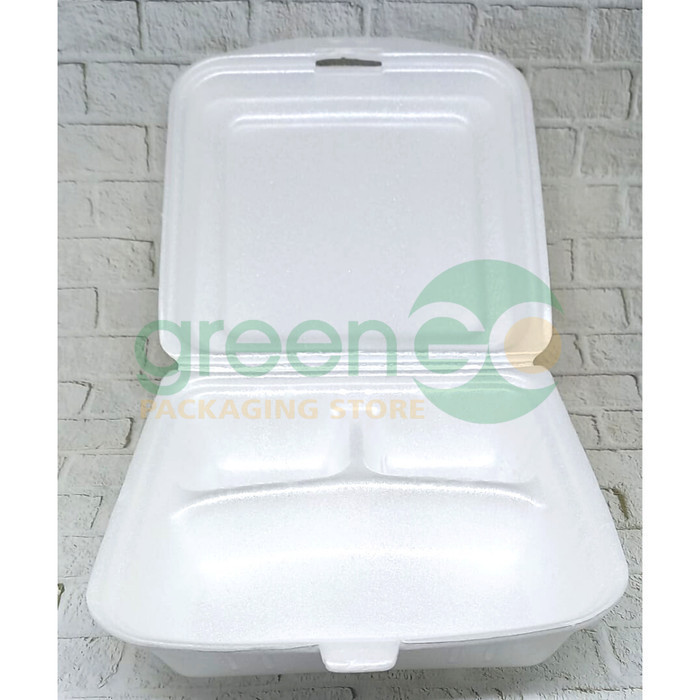 Jual Styrofoam Nasi Besar Mega 100Pcs Sterofoam Nasi Kotak Polos Sekat ...