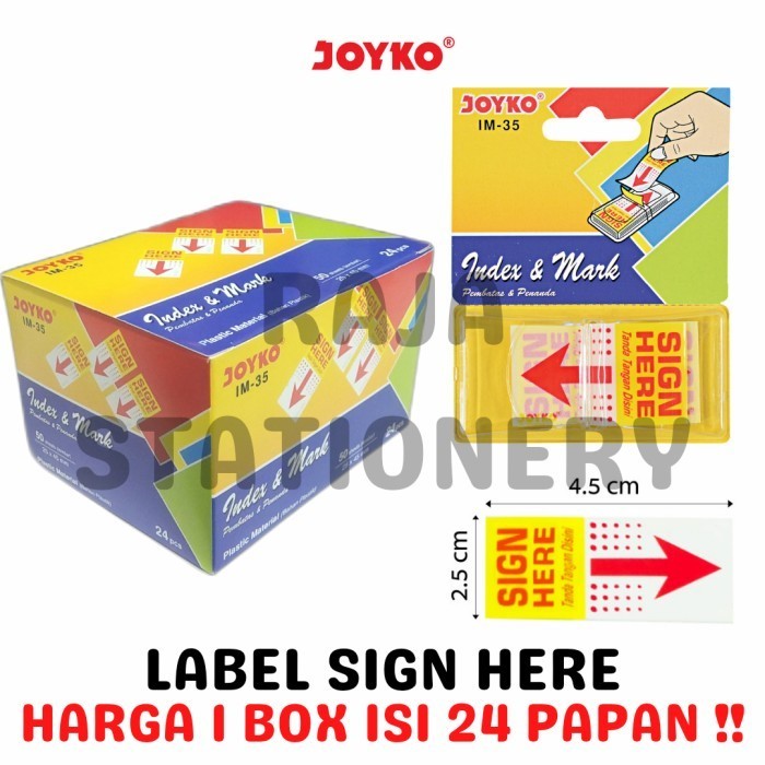 Jual Joyko Sign Here Label Memo Stick Joyko Tempel Panah Im-35 [24Pcs ...