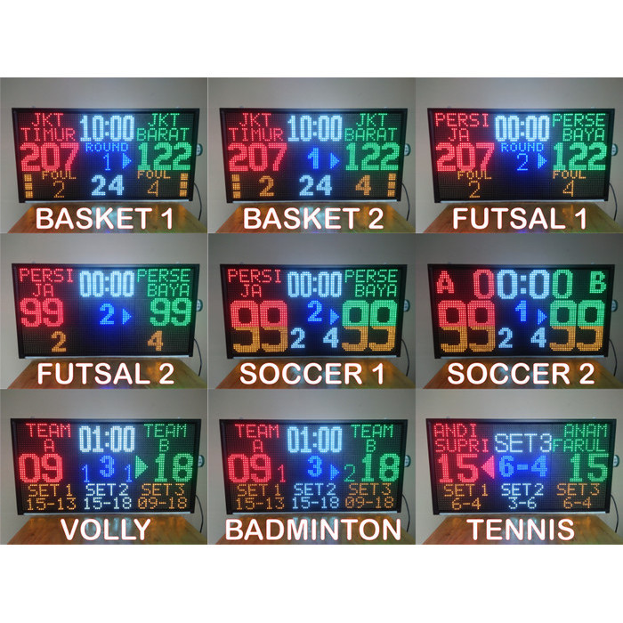 Jual Papan Skor Shotclock Scoreboard Score Board Voli Badminton Futsal ...
