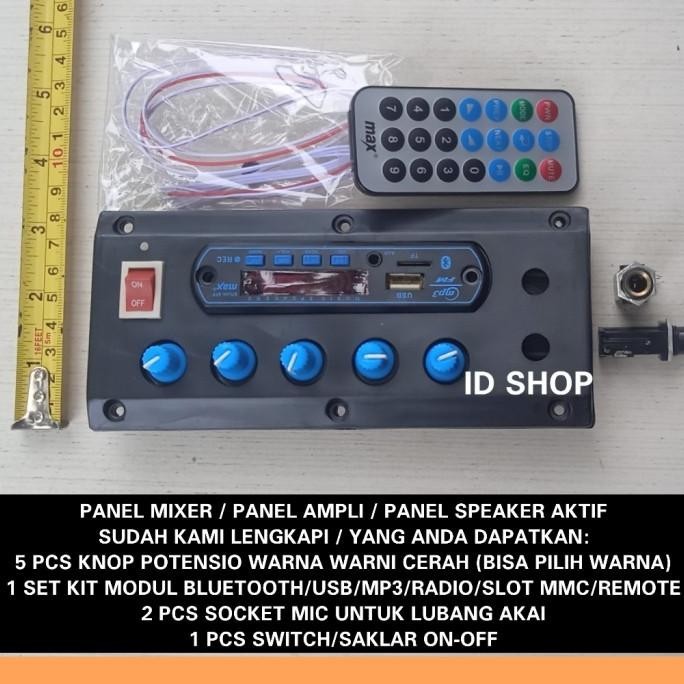 Jual Panel Speaker Aktif Kit Modul USB Bluetooth Mp3 Knob Warna Soket ...
