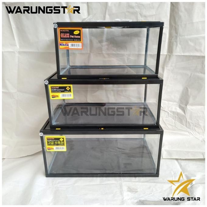Jual AQUARIUM REPTIL NIKITA S PENDEK + TUTUP / KANDANG REPTILE HAMSTER KURA LCM | Shopee Indonesia