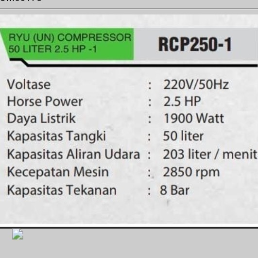 Jual Ryu Mesin Kompresor 2.5 Hp 50 Liter Rcp 250-1 / Air Compressor 2.5Hp | Shopee Indonesia