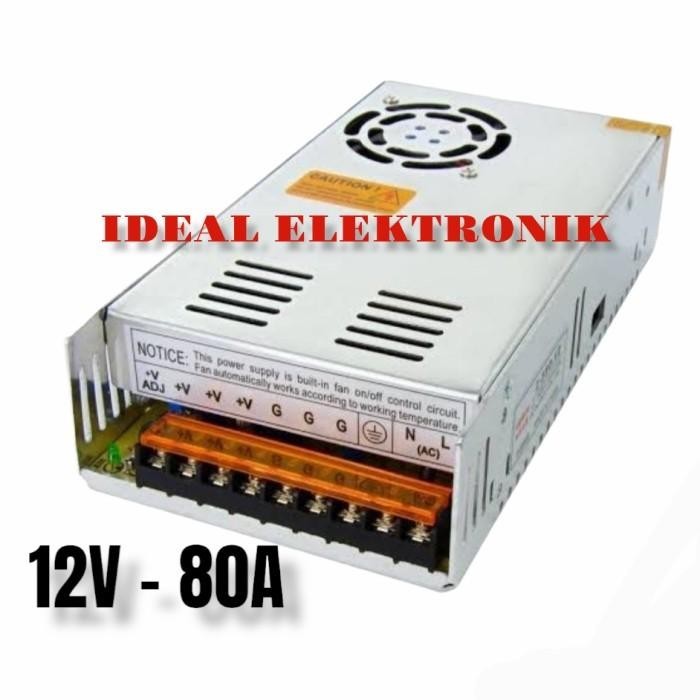 Jual ADAPTOR 12V 80A POWER SUPPLY SWITCHING LED JARING 80 AMPERE 12 VOLT 80 | Shopee Indonesia