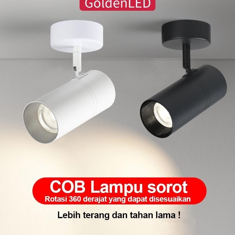 Jual (Cod) Golden Led Lampu Led Sorot Lampu Sorot Spotlight Cob Spot ...