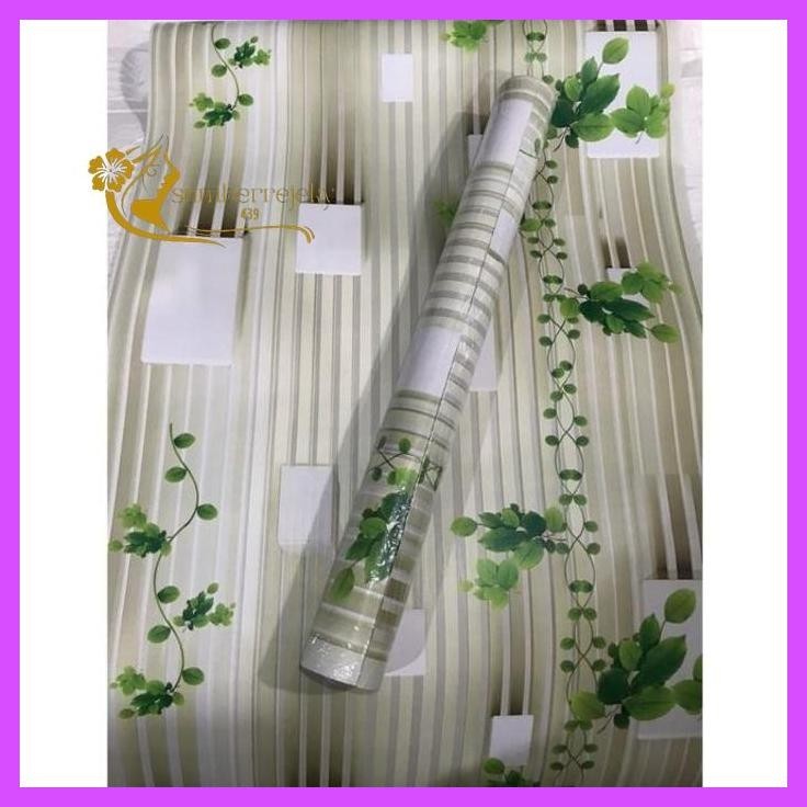 Jual Beli 2 Murah Wallpaper Sticker Dinding Ukuran 45 Cm X 10 M Motif Daun Rambat Pagar Hijau ...