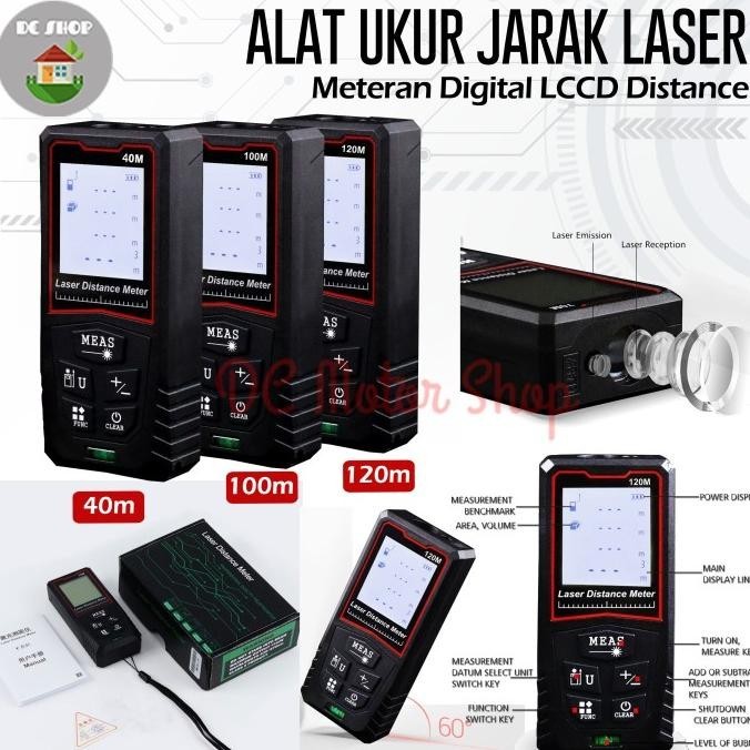 Jual Alat Ukur Jarak Laser Meteran Digital Distance 40 Meter 40M CP-40P ...