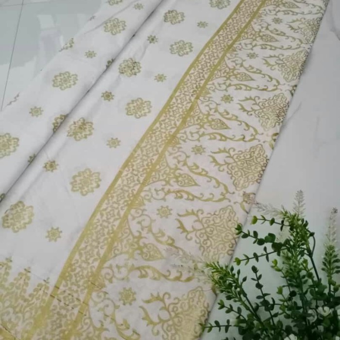 Jual Kain Batik Prada Gold Songket (Putih - Hitam) | Shopee Indonesia