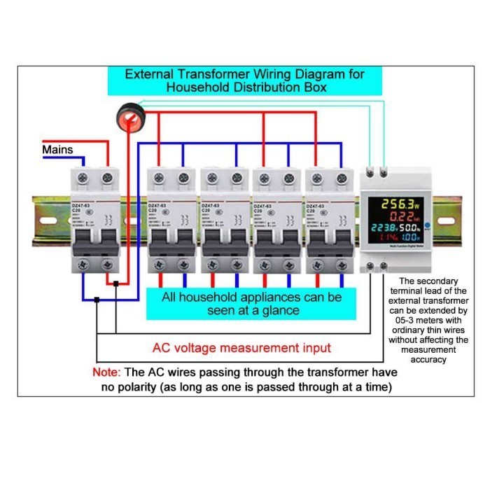 Jual Bagus Taffware Meteran Listrik Digital Display Din Rail Single ...