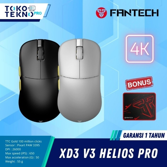 Jual Ready Fantech XD3 V3 Helios Pro 4K Wireless Gaming Mouse ...