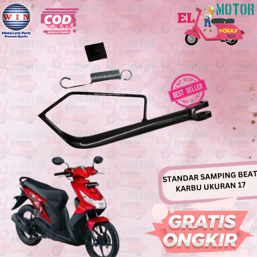 Jual standar samping beat lama beat karbu kvy ukuran 17 + per + karet ...