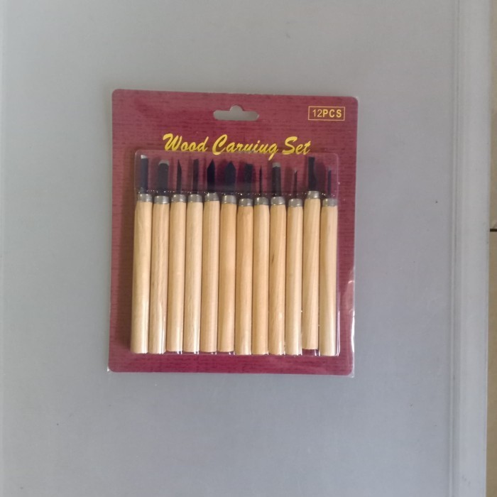 Jual alat pahat ukir kayu set isi 12 wood carving chisel set cukil kayu ...