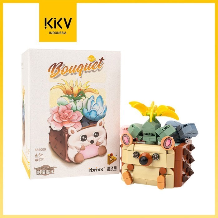 Jual KKV MAINAN RAKIT BALOK PUZZLE 3D DIY BRICK HEWAN DENGAN BUNGA LUCU ...