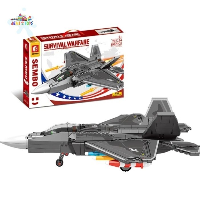 Jual BRICK SEMBO BLOCK PESAWAT TEMPUR F-22 F22 RAPTOR FIGHTER JET 899 ...