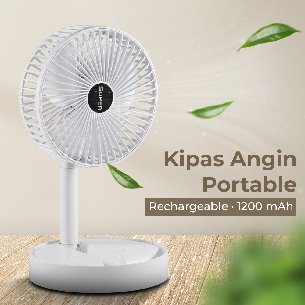 Jual Kipas Angin Standing Portable Rechargeable 1200mAh - BG-N1 SUPER ...