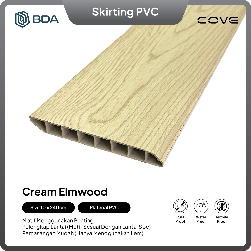 Jual BDA Granite Tile List Plint Skirting Lantai PVC 10x240 Motif Kayu ...