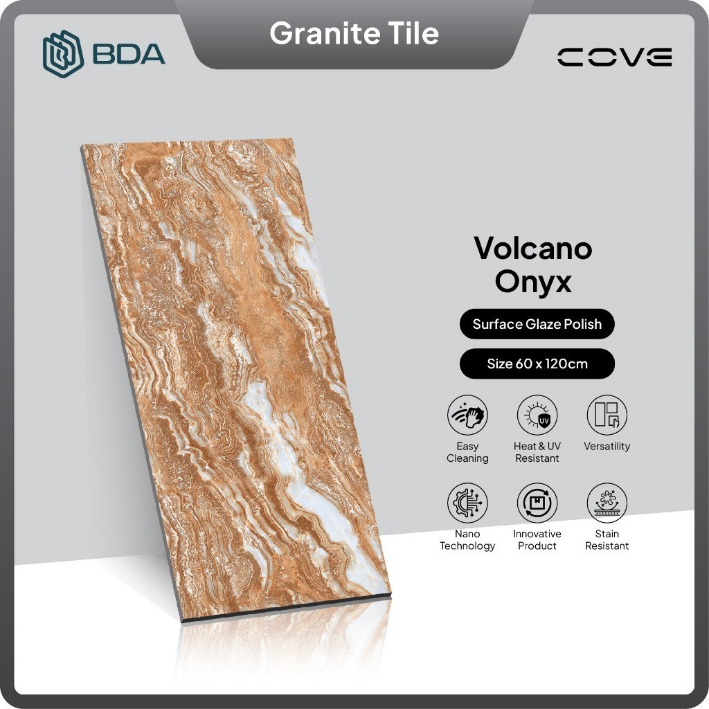 Jual BDA Granite Tile Granit 120X60 Granit 60x120 Keramik Lantai Keramik Dinding Volcano Onyx ...