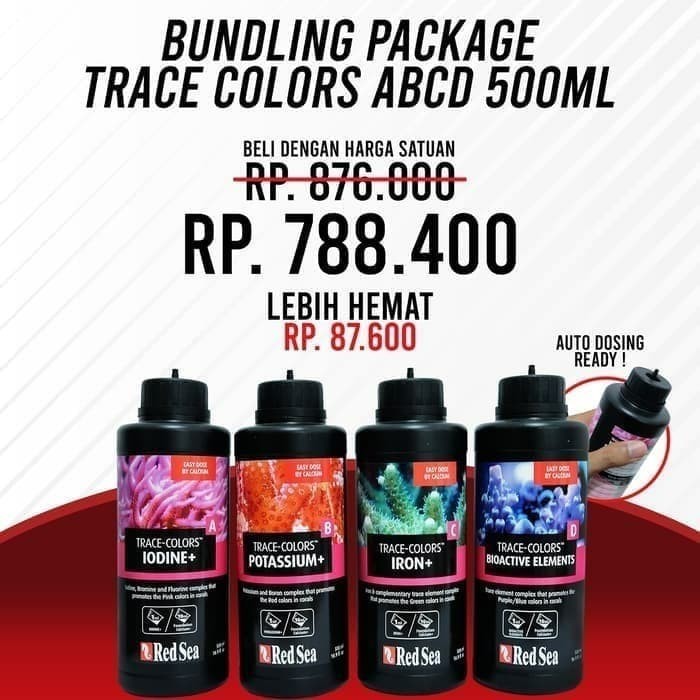 Jual PAKET RED SEA TRACE COLORS ABCD 4X500ML | Shopee Indonesia
