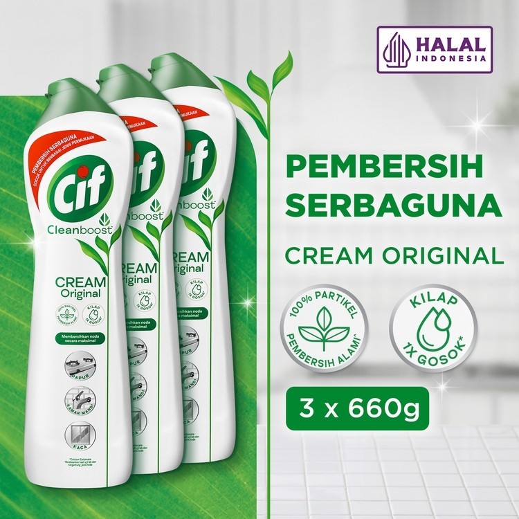 Jual CIF CREAM PEMBERSIH SERBAGUNA ORIGINAL BOTOL 660G Triplepack ...