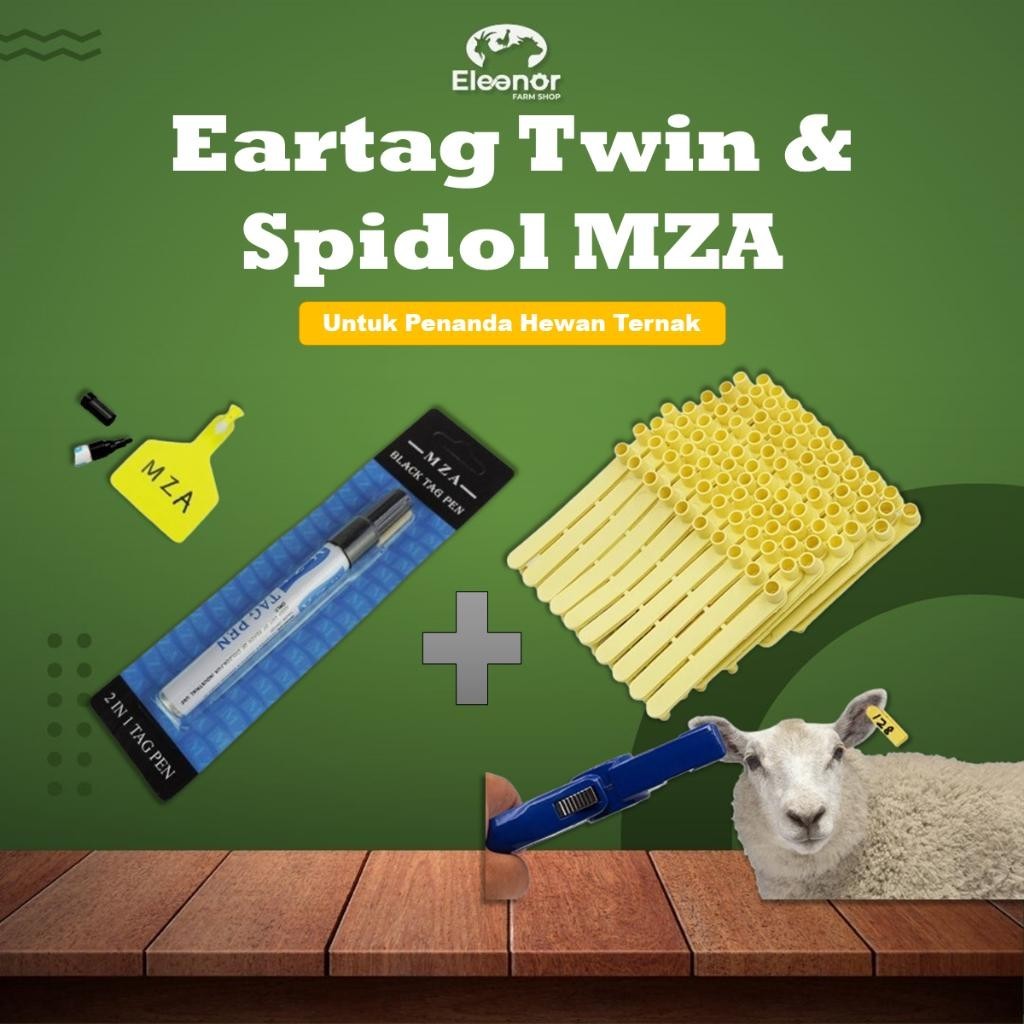 Jual Paket Hemat Eartag Twin Polos dan Spidol MZA Penanda Telinga Domba ...