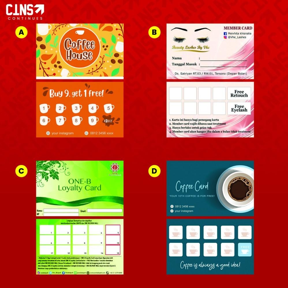Jual VIRAL Cetak Kartu Member/Loyalty Card + Stempel Mini, Desain ...